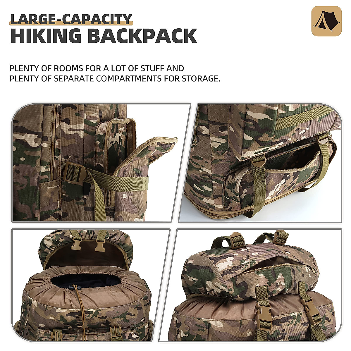 BNMJVJL 100L Camping Hiking Military Tactical Backpack Outdoor Climbing Sport Bags for Camping,Backpacking