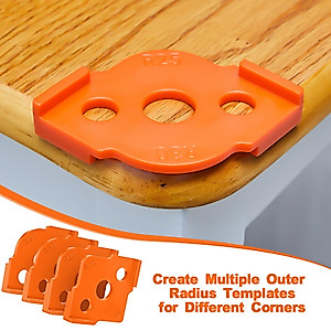 Xuhal 4 Pcs Radius Jig Router Templates 8 Radius Angle Corner Radius Routing Templates Routing Rounded Corners Router Bit Templates Hardness ABS CNC Jig Radius Corners Radius Quick Jig for Woodworking