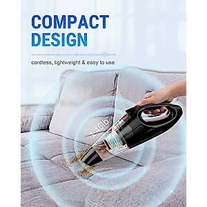 Powools Vacuum Cleaner High Power with Fast Charge Tech, Portable Vacuum, Lightweight Hand Vac with LED Light, Dark Red(PL8188)