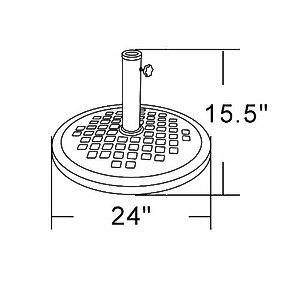 DC America UBP24241-BR 24-Inch Cast Stone Umbrella Base, Made from Rust Free Composite Materials, Bronze Powder Coated Finish