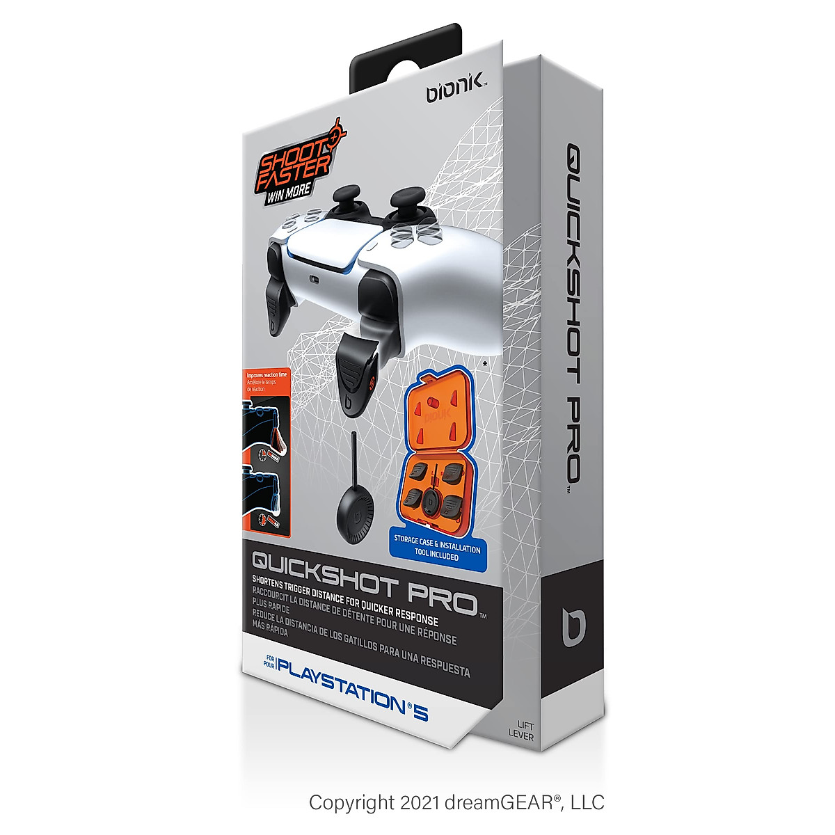 Bionik Quickshot Pro For PlayStation 5 Controllers: Trigger Lock System For Faster Reaction Time - Includes Two Sets