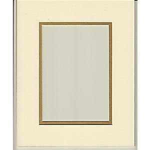 18x24 Cream & Gold Double Picture Mat, Bevel Cut for 13x19 Picture or Photo
