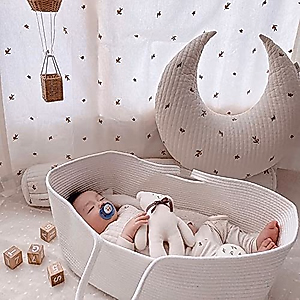 Wallfire Baby Sleeping Basket Portable Mewnorn Moses Basket Bassinet Cotton Rope Baby Nest Bed
