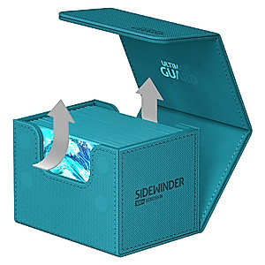 Ultimate Guard Sidewinder 100+, Deck Box for 100 Double-Sleeved TCG Cards, Petrol, Magnetic Closure & Microfiber Inner Lining for Secure Storage