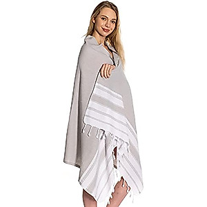 (Set of 6) XXL Turkish Cotton Bath Beach Hammam Towel Peshtemal Throw Fouta Blanket Set