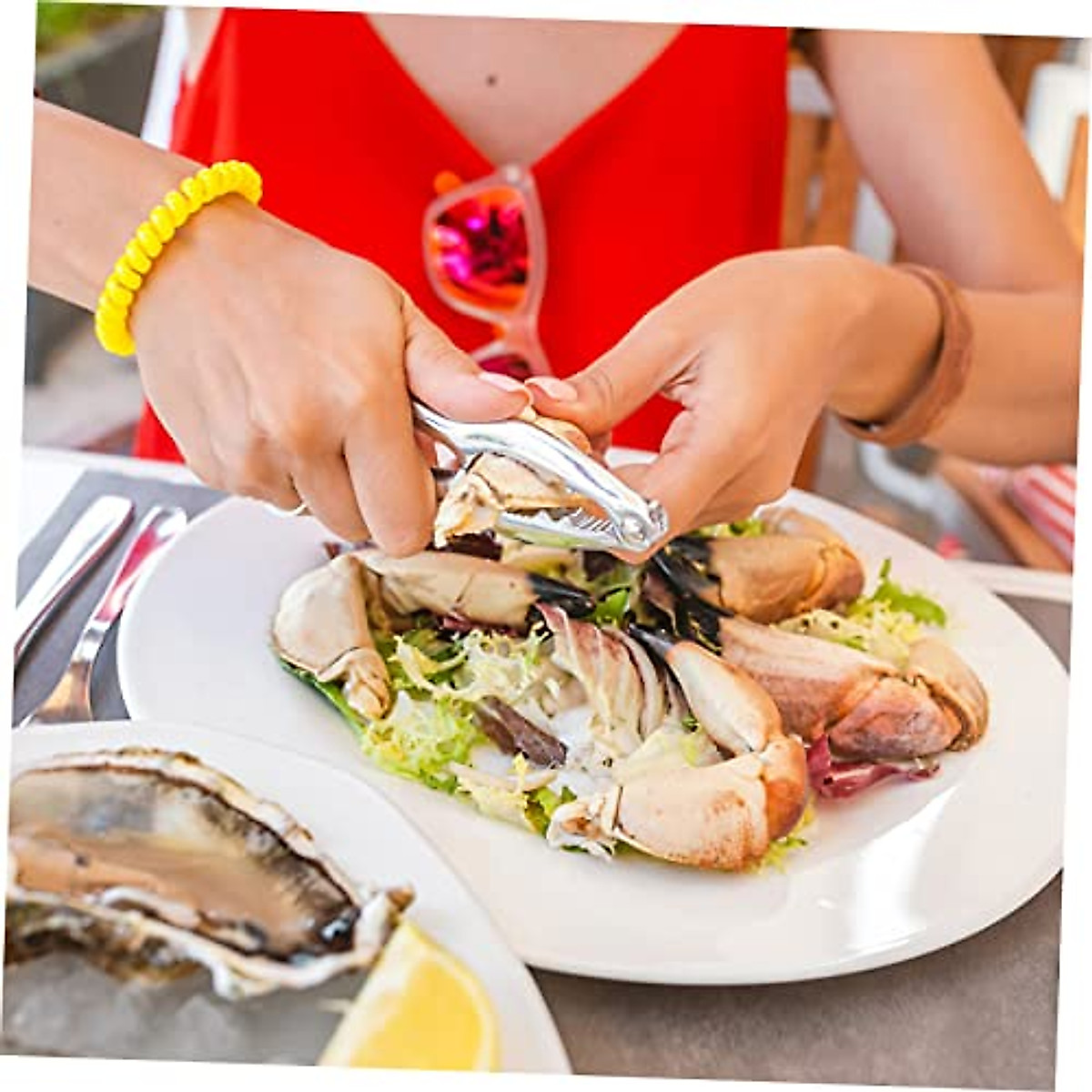 DOITOOL 1 Set Crab Eating Tool Oyster Crackers Stainless Steel Bottle Opener Stainless Steel Scissors Crab Leg Seafood Forks Picks Crab Legs Opener Stainless Steel Tools Crab Scoop Crusher