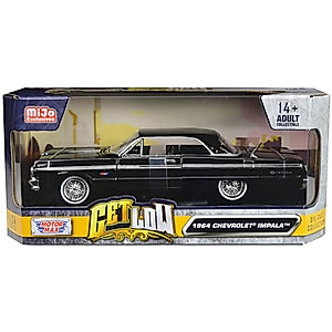 1964 Chevy Impala Lowrider Hard Top Black Get Low Series 1/24 Diecast Car Model by Motormax 79021bk-bk