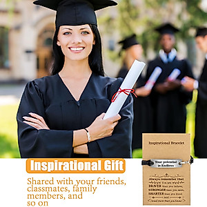 Nosiny Inspirational Gifts for Women Men with Gift Cards Envelopes Engraved Inspirational Bracelets Encouragement Jewelry Bracelets for Teen Friendsgiving(24 Pack)