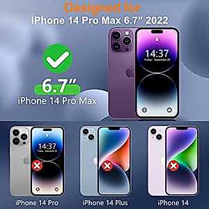 teloxy Magnetic Designed for iPhone 14 Pro Max Case, Drop Protection [Anti-Scratch] [Soft Microfiber Lining] Shockproof Slim Rubber Phone Case for iPhone 14 Pro Max Clear