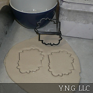 FLORAL SQUARE FRAME OUTLINE FLOWER EDGE COOKIE CUTTER MADE IN USA PR3225