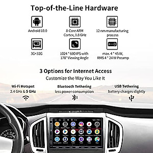 [New] ATOTO S8 Standard 7 inch Double-DIN Car Stereo Android in-Dash Navigation, Wireless CarPlay & Android Auto, USB Tethering, 2 Bluetooth, HD Rearview with LRV, IPS Display, SCVC, 3G+32G, S8G2A74SD