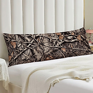 Tamengi Body Pillow Cover, Hunting Camouflage Pattern 8 Pillow Cover, Long Pillowcase with Zipper Closure, Bedding Bedroom Decor Home Gift