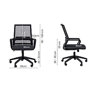 ZLBYB Desk Chair Mesh Computer Chair with Lumbar Support Arms Cute Swivel Rolling Task Mid Back Executive Chair for Women Men Adults Girls
