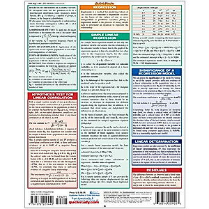 Statistics Laminate Reference Chart: Parameters, Variables, Intervals, Proportions (Quickstudy: Academic )