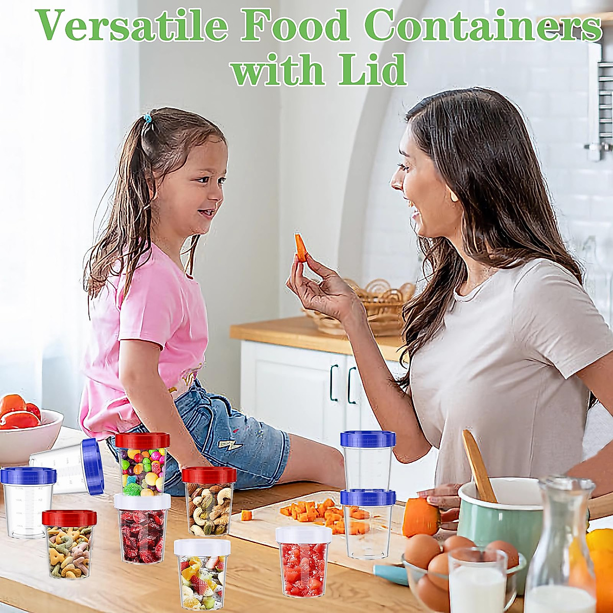 Yuzi Salad Dressing Container to Go - 4oz Small Containers with Lids Leakproof Condiment Containers, Reusable Plastic Sauce Containers Stackable Small Dipping Sauce Cups Set BPA-Free (10 Packs