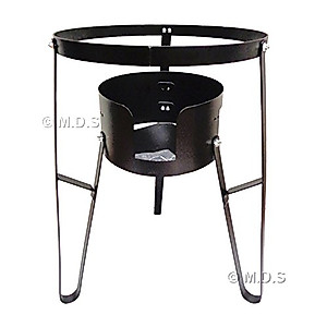 Comal Concave Stainless Steel 22" Set w/Propane Burner & Heavy Duty Stand M. D. S. Cuisine Cookwares