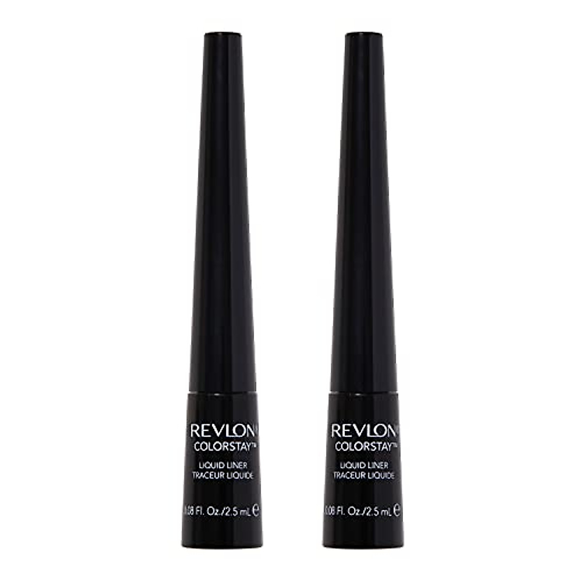 Liquid Eyeliner by Revlon, ColorStay Eye Makeup, Waterproof, Smudgeproof, Longwearing with Ultra-Fine Tip, 251 Blackest Black, 0.08 Fl Oz (Pack of 2)