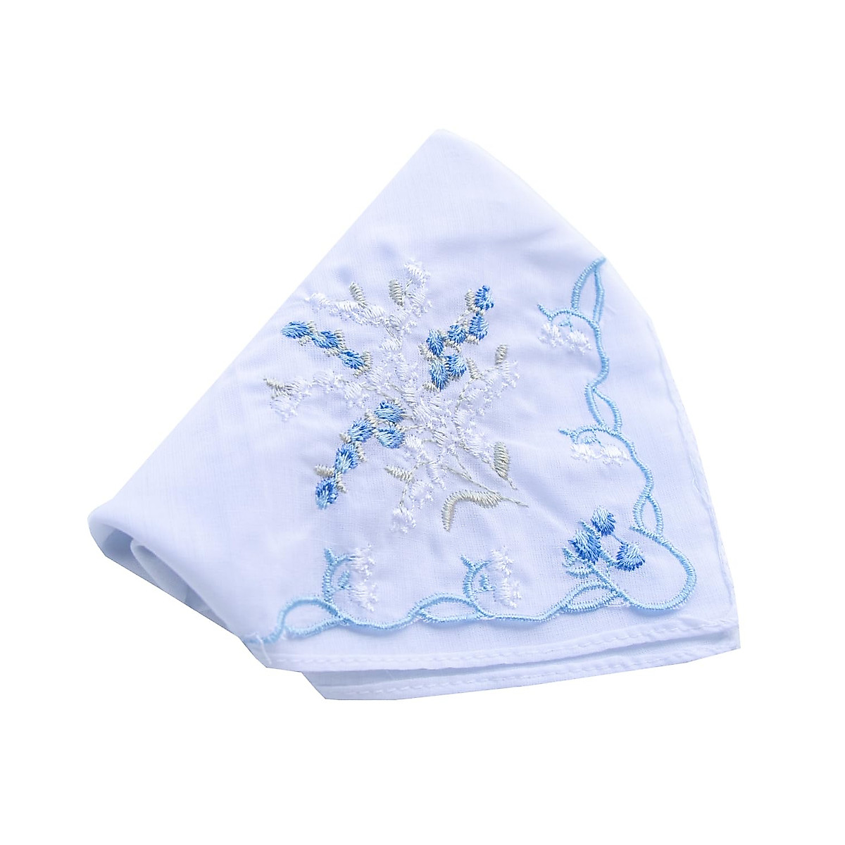 La closure Vintage Floral Cotton Embroidered Ladies Handkerchiefs Something in Bule