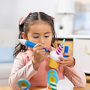 Melissa & Doug Bake and Decorate Wooden Cupcake Play Food Set - FSC Certified