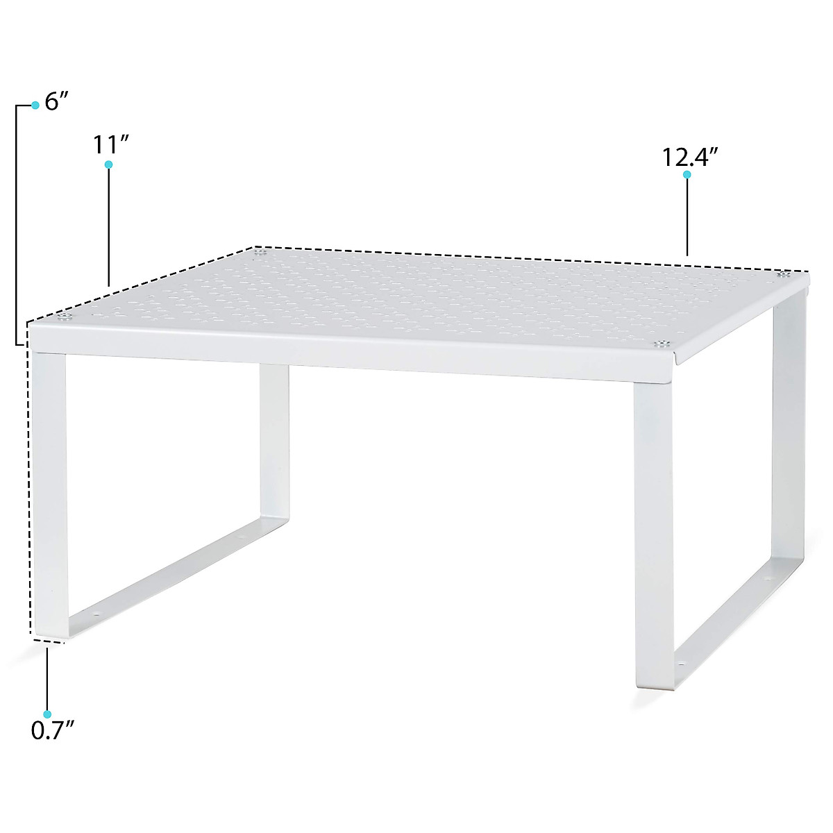 BGT Skab Kitchen Cabinet Organizer Plates, Pots and Pans Organizer Mug Holder Self - Standing Kitchen Storage & Spice Rack, Steel White