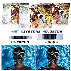 GooDee Projector, 2023 Upgraded Mini Projector, 8500 L Multimedia Home Theater Video Projector, Compatible with Full HD 1080P HDMI, USB, VGA, AV, Smartphone, Pad, TV Box, Laptop