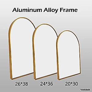 HARRITPURE 20" x 30" Arch Mirror Bathroom Wall Mounted Mirrors Gold Vanity Mirror with Metal Frame for Bedroom Living Room Entryway