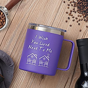 NOWWISH I Wish You Lived Next Door Mug - Birthday Gifts for Women Friendship, Best friend, Long Distance, Female, BFF - Purple