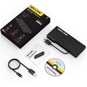 WAVLINK USB 3.0 Docking Station Dual Display HDMI | VGA with Gigabit Ethernet, USB 3.0 Port, Removable Card Reader, HDMI up to 2560x1440 and VGA 1920x1200 Support Windows and MacOS