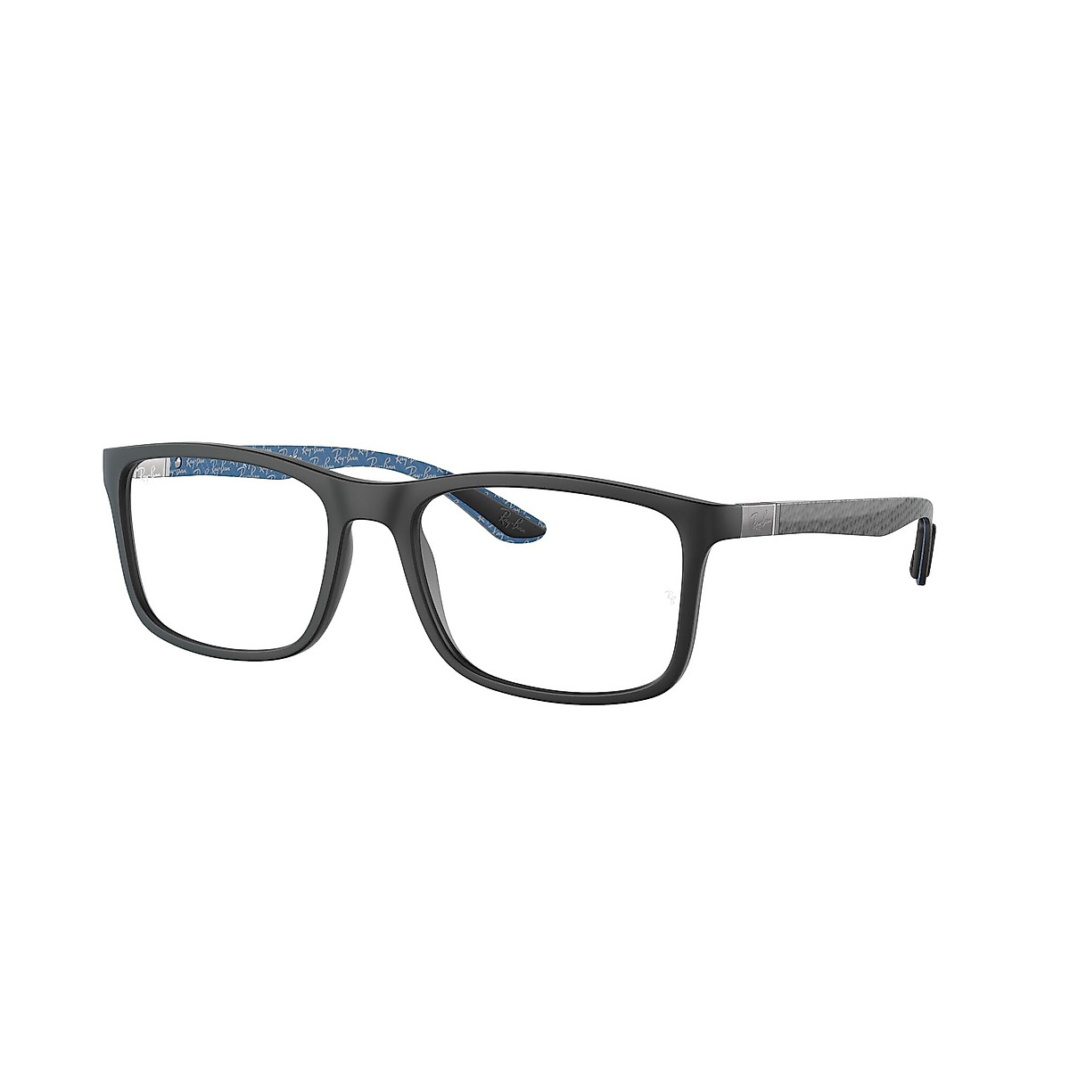 Ray-Ban RX8908 Rectangular Prescription Eyewear Frames, Matte Black/Demo Lens, 53 mm