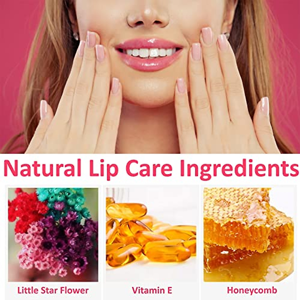 2 Pack Crystal Flower Jelly Lipstick,Magic Color Changing, PH Clear Temperature Lip Gloss/Balm,Long Lasting Nourishing Moisturizing Lip Stick (Set A)