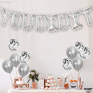 KatchOn, Silver You Did It Balloons - 16 Inch | You Did It Banner for Graduation Decorations Class of 2024 | You Did It Balloons Banner, Graduation Balloons Class of 2024 | Graduation Foil Balloons