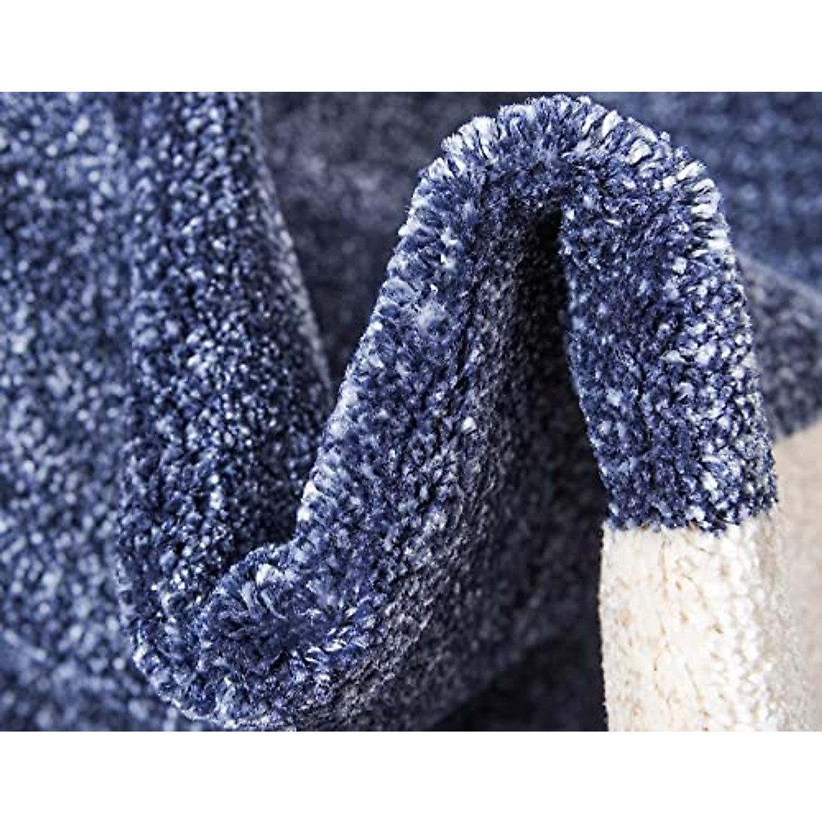 Unique Loom Del Mar Collection Area Rug - Maria (7' 1" x 10' Rectangle, Navy Blue/ Ivory)