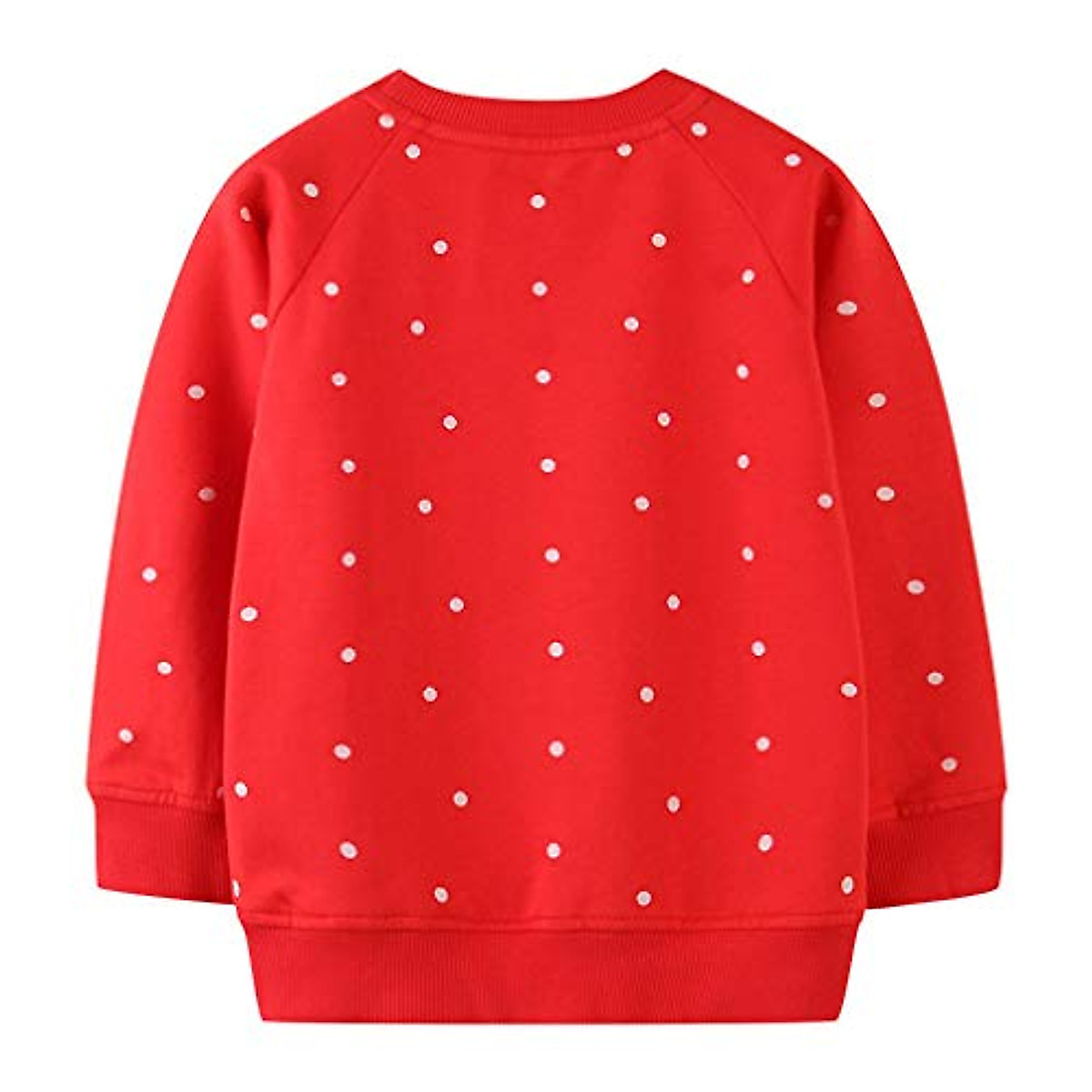 Girl Sweatshirts Pullover Crewneck Red Alpaca Winter Long Sleeve Tops Cotton Casual Sweater Shirts 4T