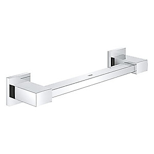 GROHE Start Cube Grip Bar – Bathroom Wall Mounted Bathtub or Shower Handle (Metal Material, Concealed Fastening, Including Screws and Dowels, Durable Sparkling Sheen), Size 354 mm, Chrome, 41094000