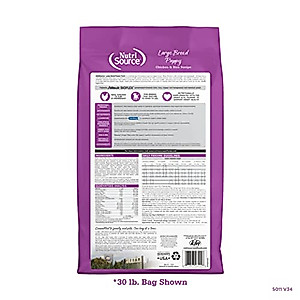 NutriSource Puppy Food, Made with Chicken and Rice, Large Breed, with Wholesome Grains, 30LB, Dry Dog Food