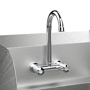 Bonnlo Upgraded Commercial Hand Wash Sink Stainless Steel Prep/Bar Sink with Side Splash Guard - Wall Mount Utility Sink Hand Washing Basin with Faucet for Commercial Restaurant RV Kitchen