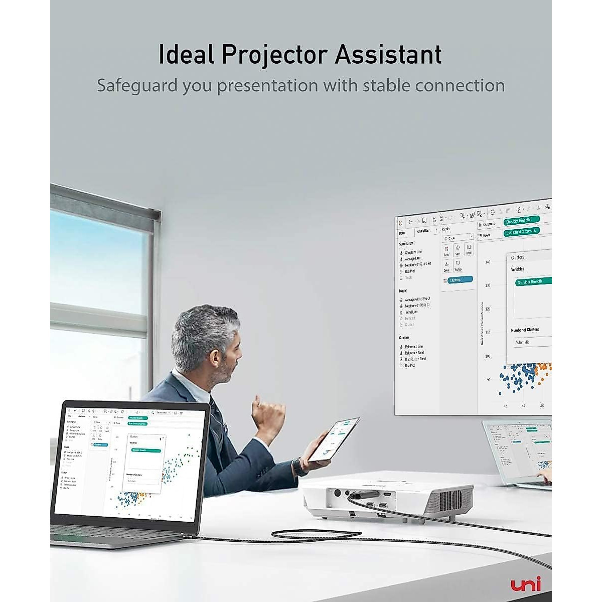 uni USB C to HDMI Cable 6ft-2 Pack 4K@60Hz, USB Type C to HDMI Cable [Thunderbolt 3 Compatible] for MacBook Pro/Air, iPad Pro, Surface Book 2, Galaxy S23, and More