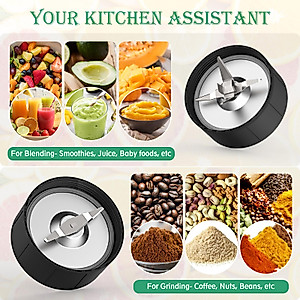 Portable Blender for Shakes and Smoothies, 850W Personal Blenders for Kitchen, 6 Blades Smoothie Blender with Grinder, 2 * 20oz To-Go Cup,17 Pieces Countertop Blender for Fruit Protein Drink Baby Food