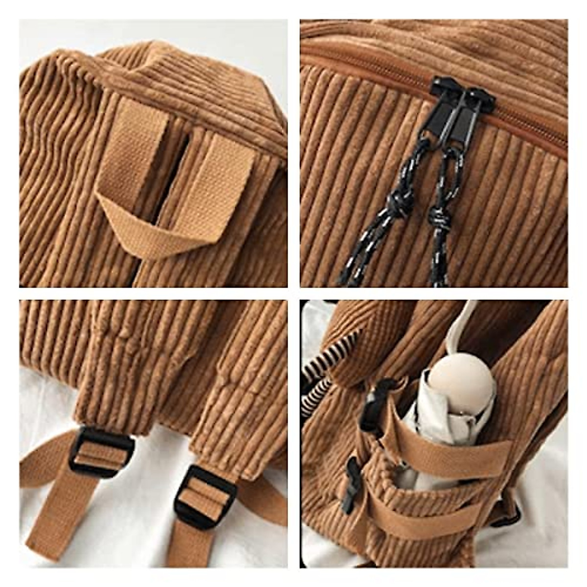 Kawaii Cute Aesthetic Fuzzy Fluffy Plush Sherpa Fleece Corduroy Backpack Rucksack Daypack School Teen Girls Children Women (black) Large