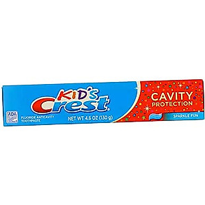 Crest Kids Tube Size Sparkle Fun Cavity Protection Toothpaste, 4.6 Oz