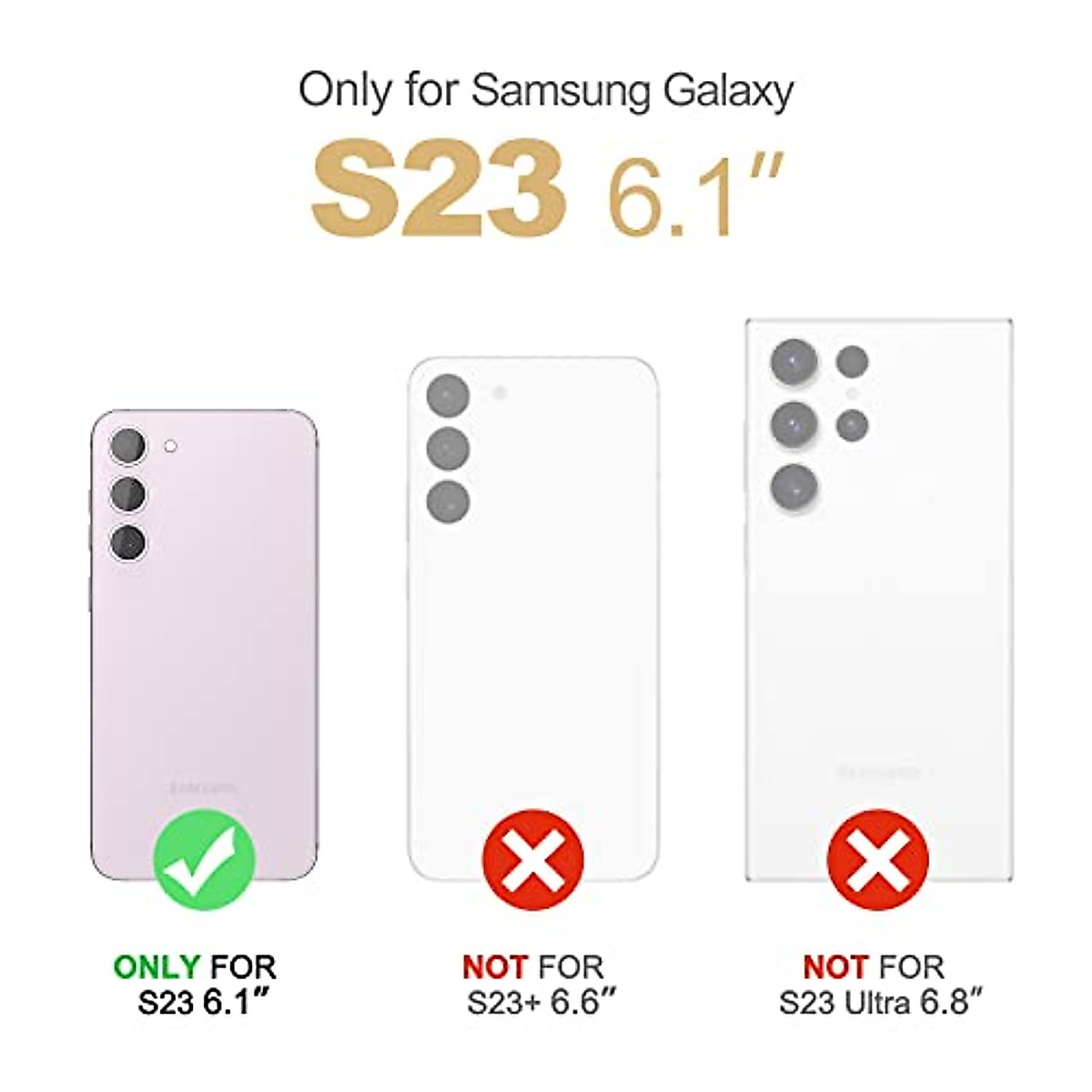 SURITCH for Samsung Galaxy S23 6.1 Inch Case, [Built-in Screen Protector] [Dual-Layer Protection ] Full Shockproof Rugged Bumper Phone Protective Cover - Purple Cosmos