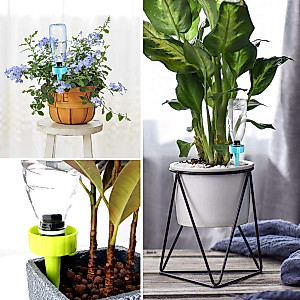 Upgraded Plant Waterer, Self Watering Spikes System, Plant Watering Devices with Slow Release Control Valve Switch, Automatic Vacation Drip Irrigation Watering Stakes for Indoor & Outdoor Plants