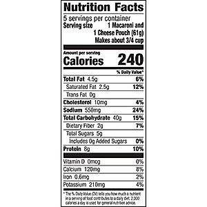 Annie’s Real Aged Cheddar Microwave Mac & Cheese with Organic Pasta, 5 Ct, 2.15 OZ Packets