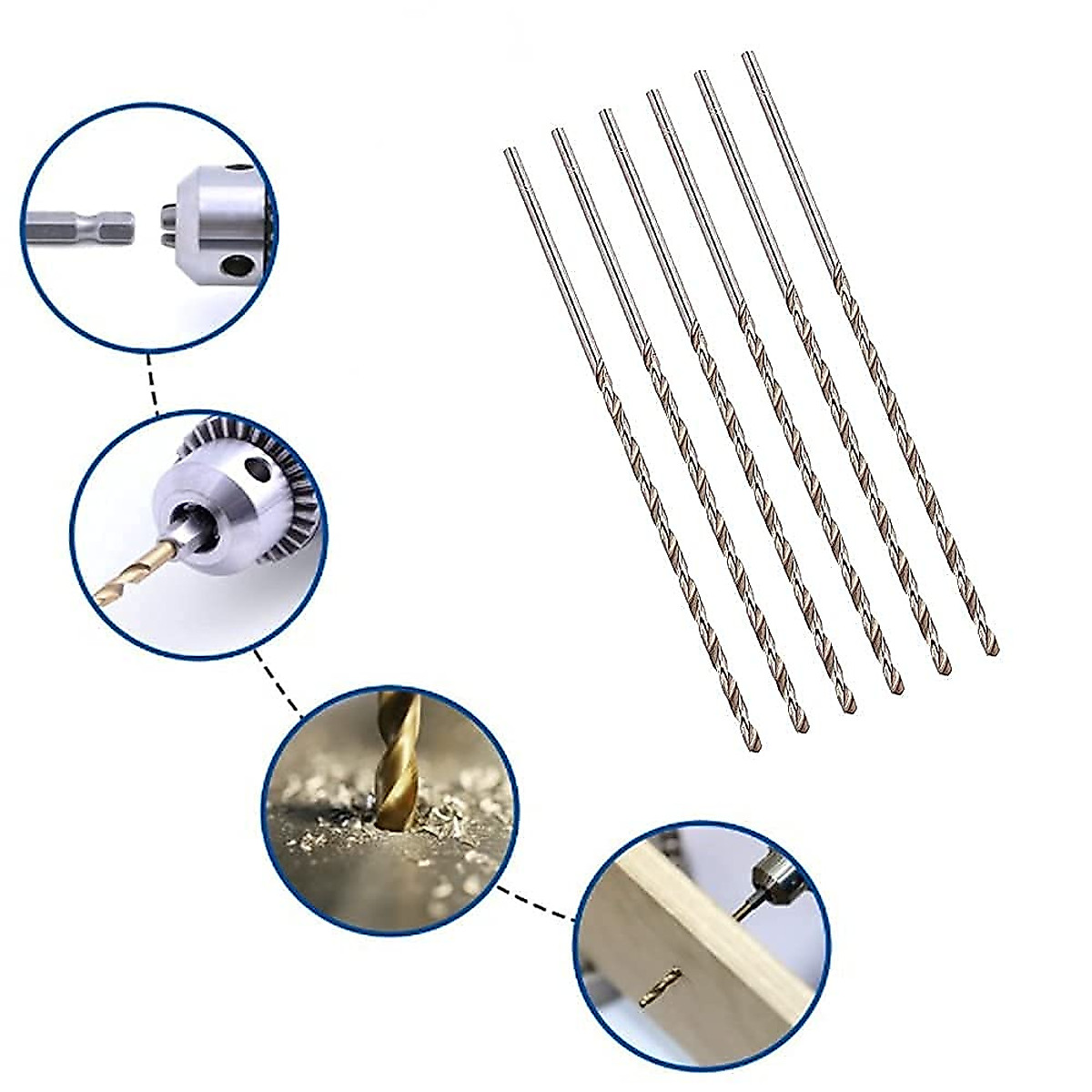 Extra Long Drill Bit, 200mm HSS Drill Straight Shank Auger Drill Bit, Drill Straight Shank Auger Drill Bit for Wood (6MM)