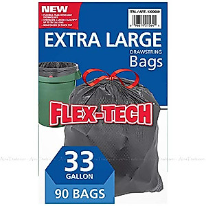 Kirkland Signature Flex-tech 33 Gallon Trash Bag, 90count, 1count