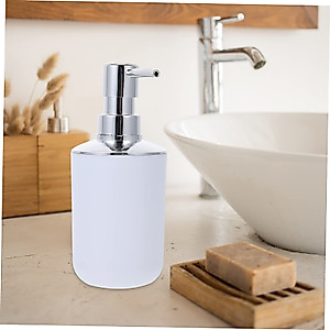 Cabilock 2 Sets Bathroom Set Soap Dispenser Bathroom Toothbrush Holder Bathroom Washing Accessories Soap Storage Tray Cotton Swab Dispenser Vanity White Lotion Household Plating