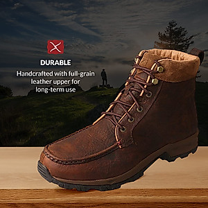 Twisted X Menâ€™s 6â€ Hiking Boot - Work Hiker Boots Crafted with Full-Grain Leather Upper, Three-Quarter Length Composite Insole, Compression EVA Midsole, and Rubber Outsole, Dark Brown, 10.5(W)