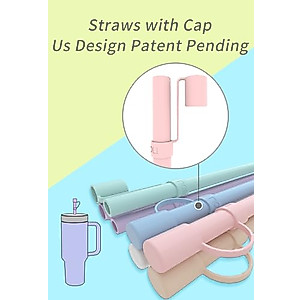 Doboli Replacement 12 inch Long Silicone Straw With Straw Cover,Compatible with Stanley Owala 40 oz 30 oz Cup Tumbler, 6 Pack Reusable Straw with Cleaning Brush,for Stanley Owala Tumbler Accessorie