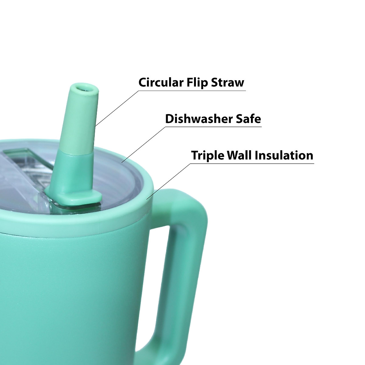 Zuchii Traveler, 40 oz Water Bottle with Handle & Flip Staraw,100% Leak Proof Reusable Insulated Tumbler, Stainless Steel Travel Mug, Cup Holder Friendly - Gifts for Women & men (Cream, 40 oz)