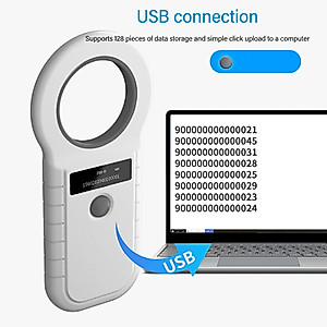New Upgrade Pet Microchip Scanner, 134.2kHz High Accuracy Rechargeable Animal Handheld RFID Reader, Portable Pet Microchip Kit for Dogs ID Tag FDX B (ISO11784 11785)